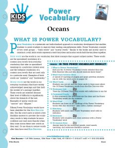 Power Vocabulary for Oceans - Kids Discover