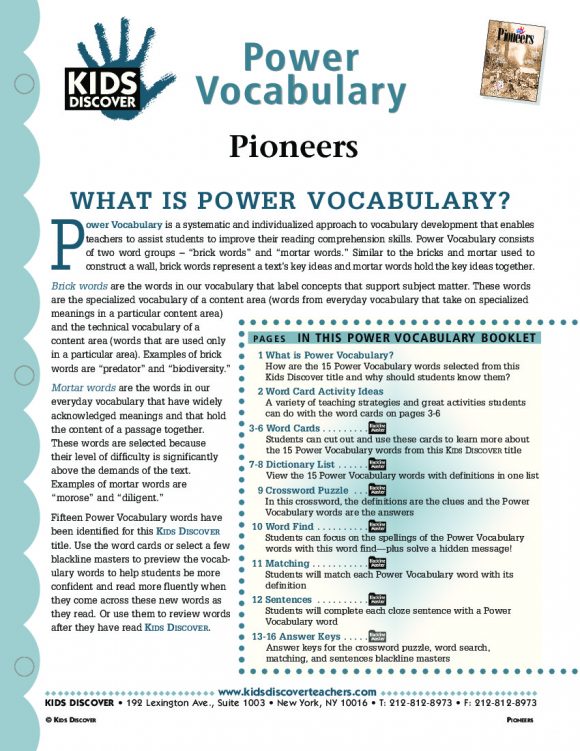 Pioneers - Kids Discover